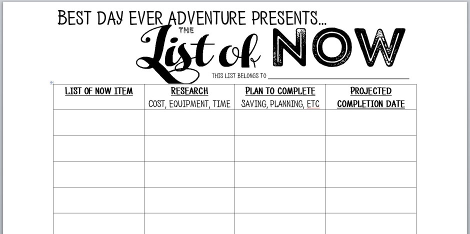 One of the most important lists you will ever write (and a free ...