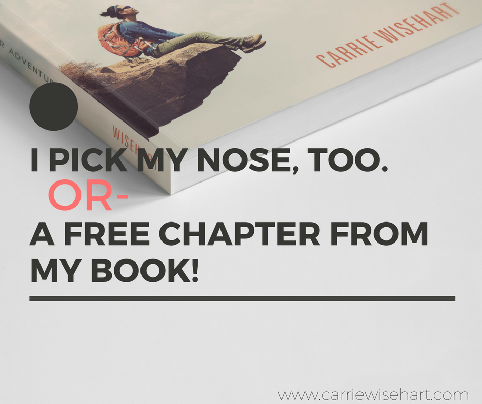 I pick my nose, too (OR a FREE chapter from my book)! – Carrie Wisehart