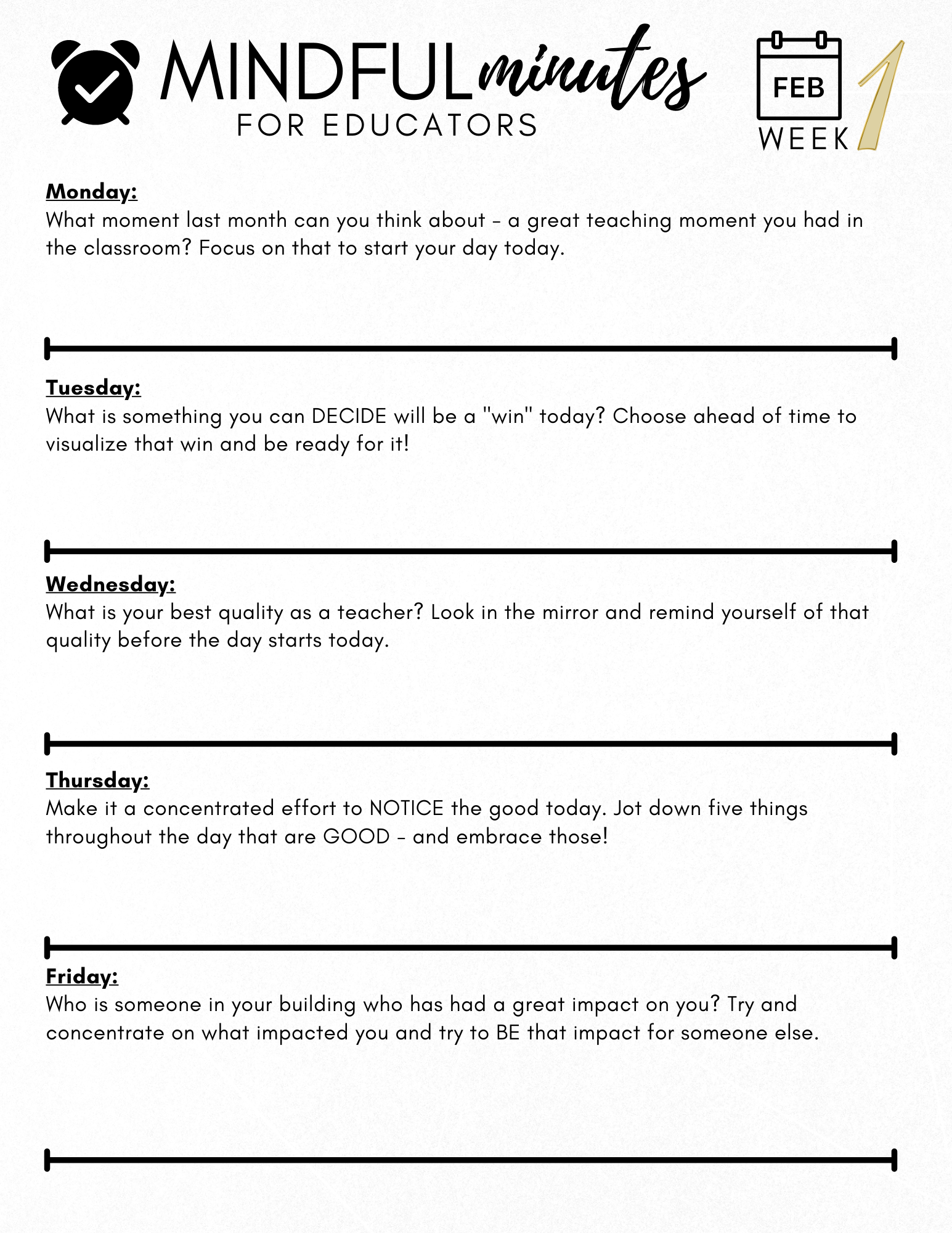 February Mindful Minutes for Educators – Carrie Wisehart